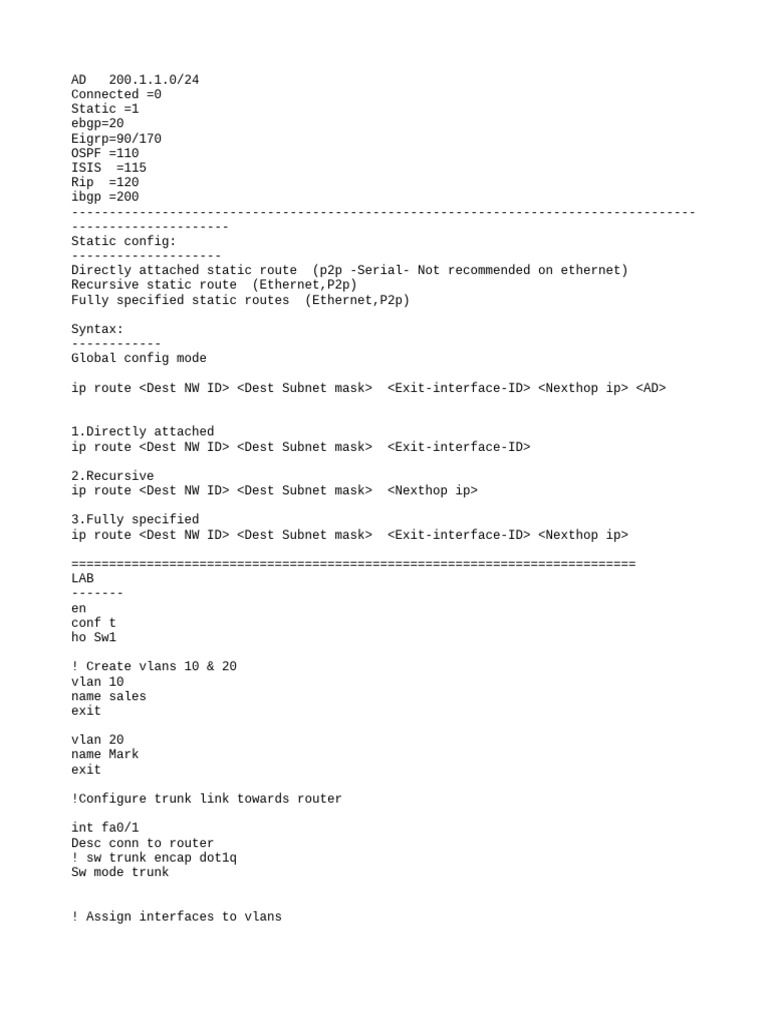 CCNA Day Static Routing Day 1 | PDF