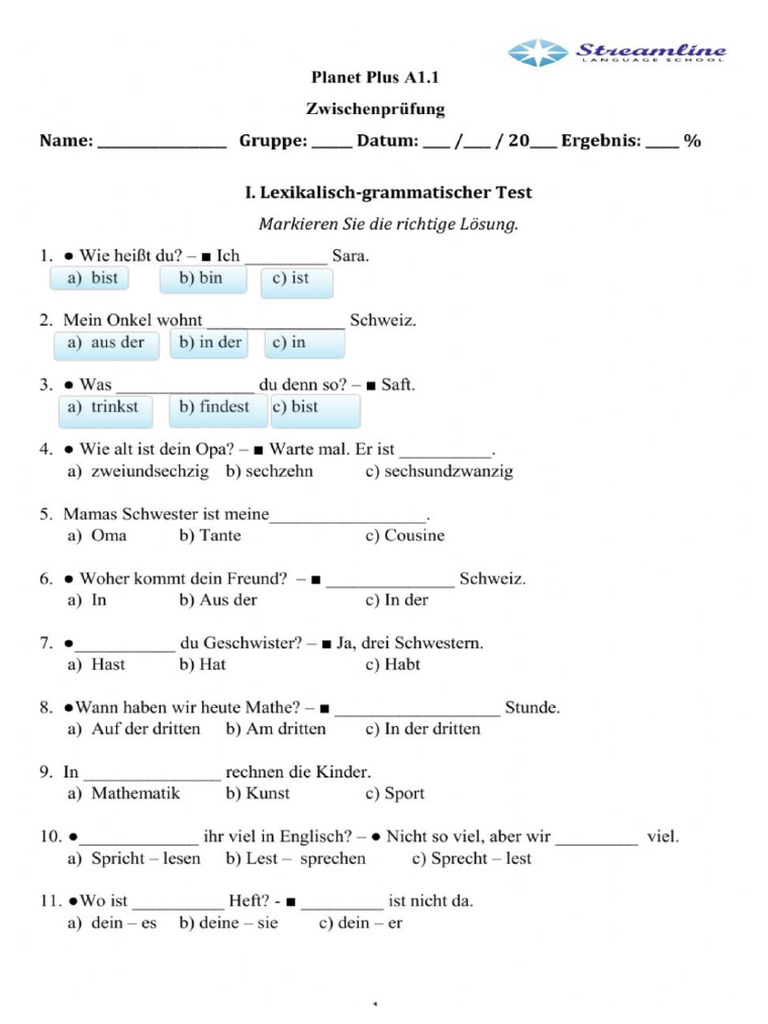 Test A1 | PDF