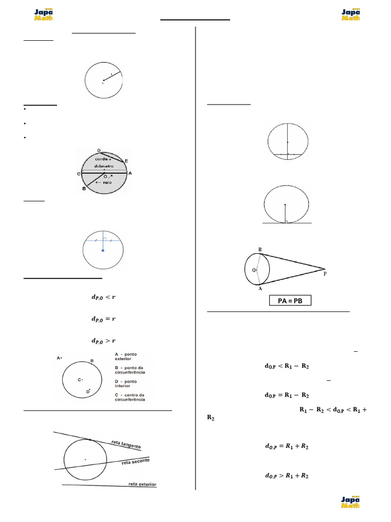 Matemática: Circunferências e Propriedades | PDF