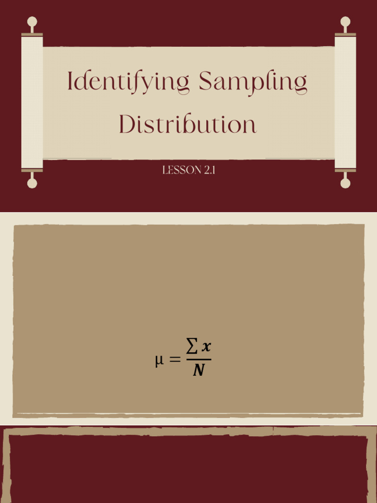 Week 2 Identifying Sampling Distribution Lecture | PDF | Mean | Applied Mathematics