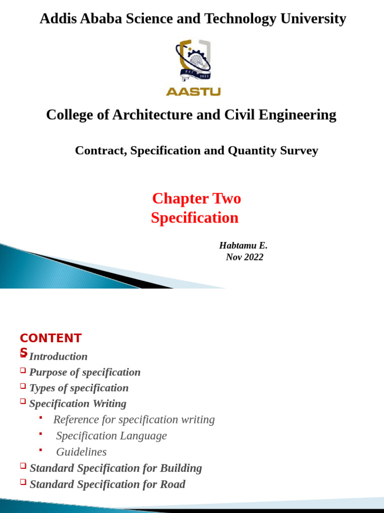 Chapter-2 Specification | PDF | Specification (Technical Standard)