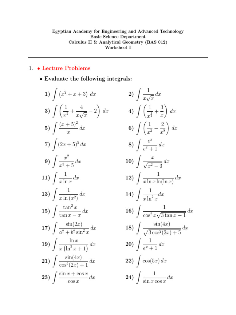 Integrals 9 | PDF | Calculus | Mathematical Analysis