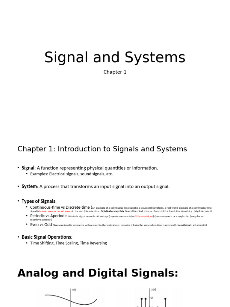 Introduction to Signals & Systems | PDF | Discrete Time And Continuous Time | Digital Signal