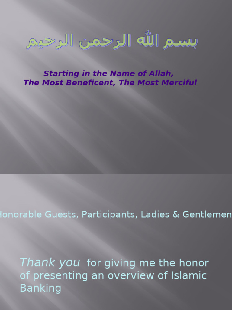 Introduction To Islamic Banking | PDF | Islamic Banking And Finance ...