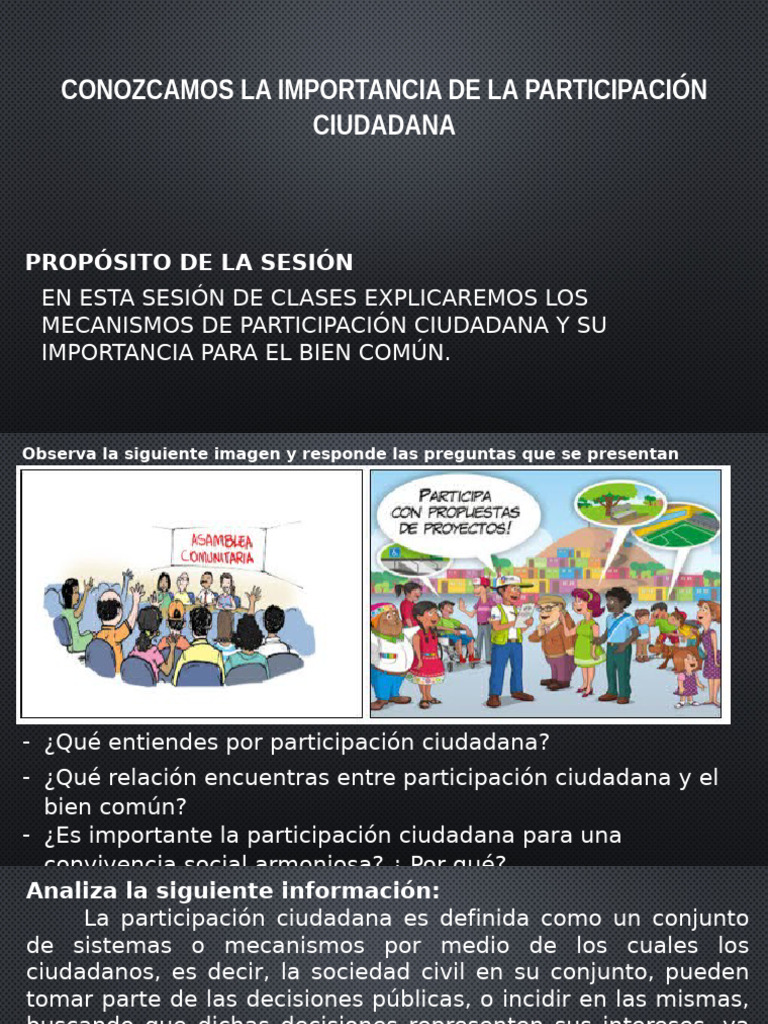 Conozcamos La Importancia de La Participacion Ciudadana 3ro | PDF