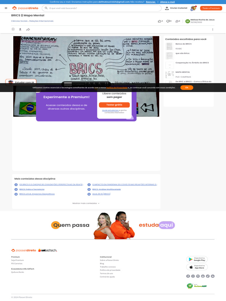 BRICS - Mapa Mental - Passei Direto | PDF