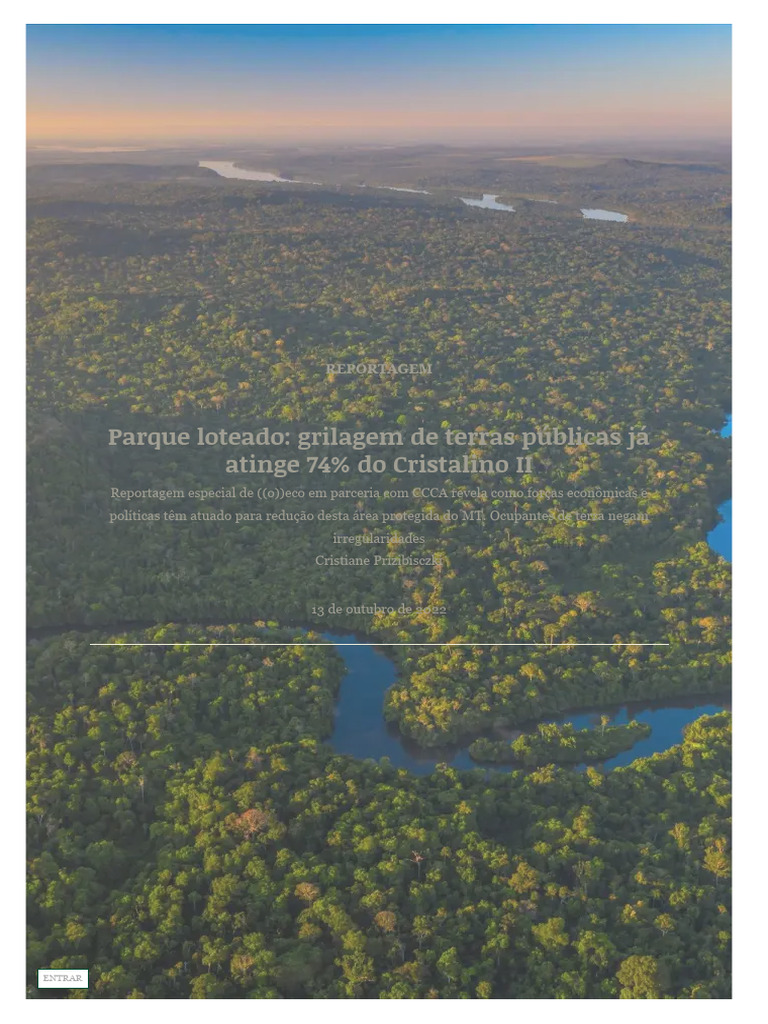 Parque Loteado - Grilagem de Terras Públicas Já Atinge 74% Do Cristalino II - ( (O) ) Eco | PDF ...