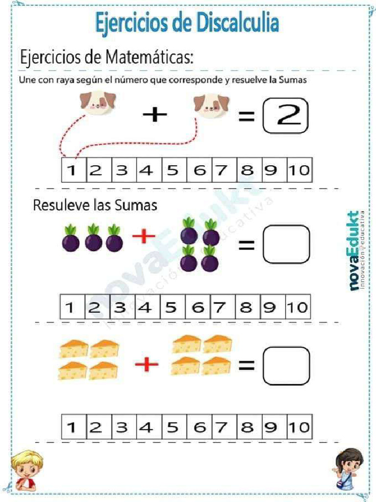 Ejercicios de Discalculia IV Autor NovaEdukt | PDF