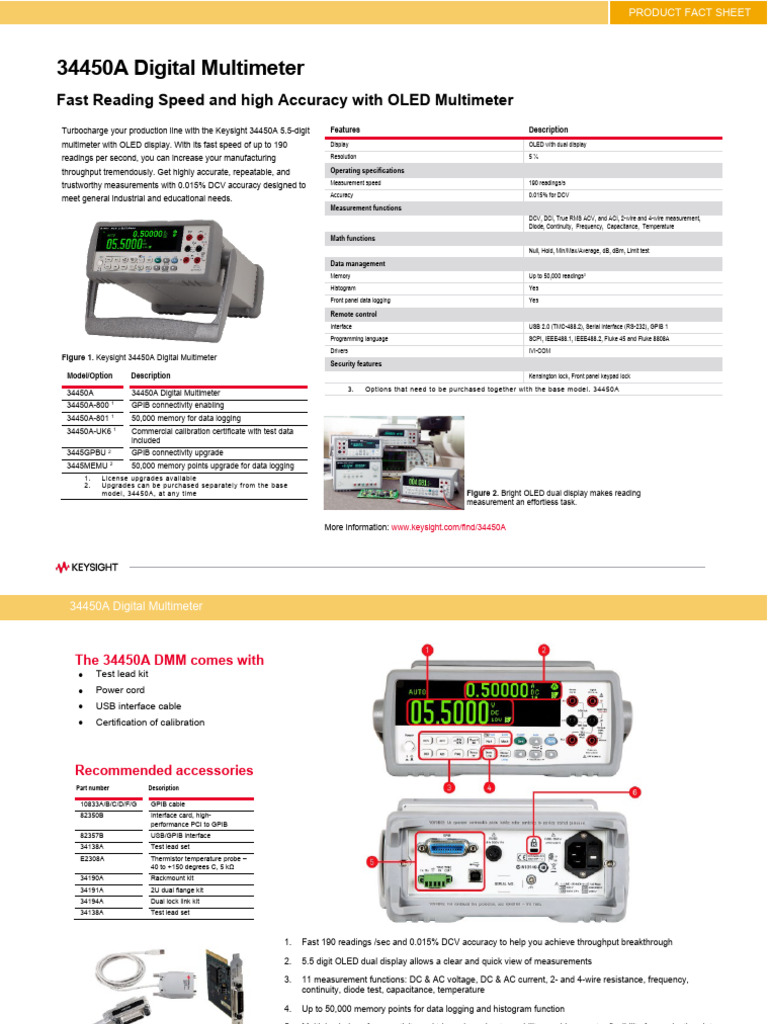 34450A Digital Multimeter | PDF | Electrical Engineering | Electricity