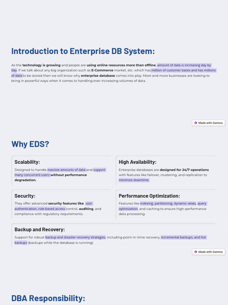 Introduction To Enterprise DB System | PDF | Databases | Cache (Computing)