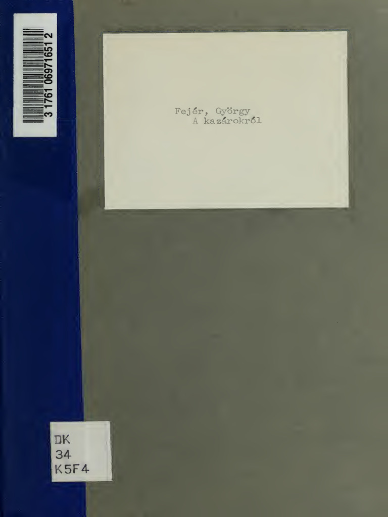 Fejér György - A Kazárokról | PDF