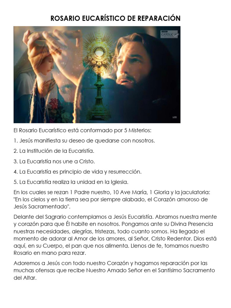 Rosario Eucarístico de Reparación | PDF | eucaristía | orador del Señor