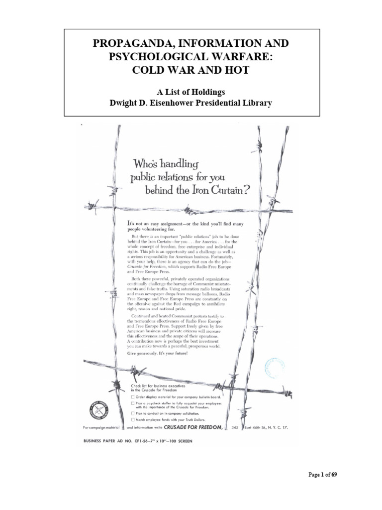 Propaganda and Psychological War | PDF | Dwight D. Eisenhower | Propaganda