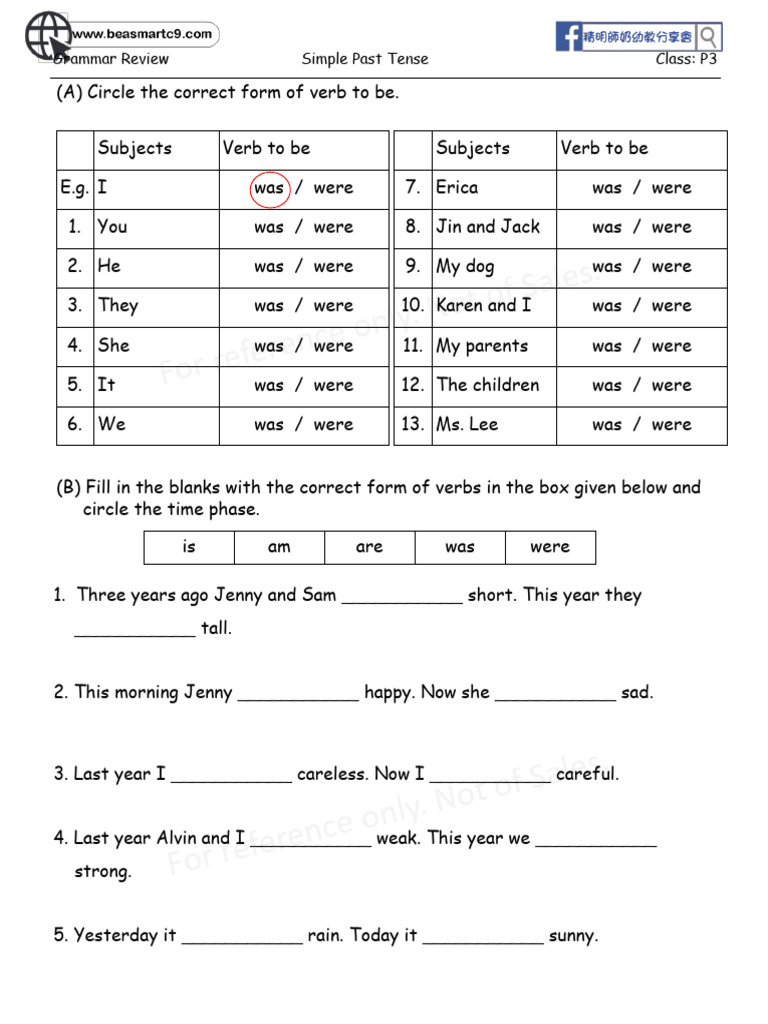 P3 - 3B Gramma Review (Past Tense) 1 | PDF | Linguistics | Grammar