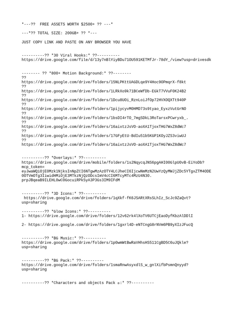 Video Editing Assets | PDF