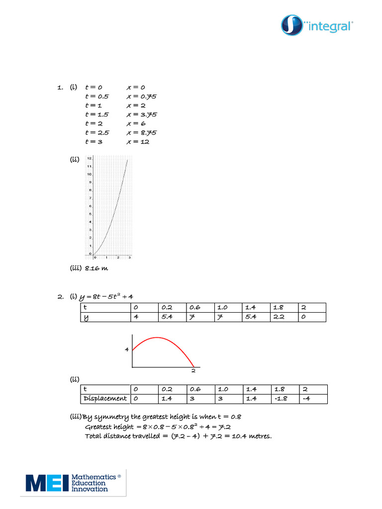 Progress Exercise Solutions (Displacement and Distance) | PDF | Speed | Metrology