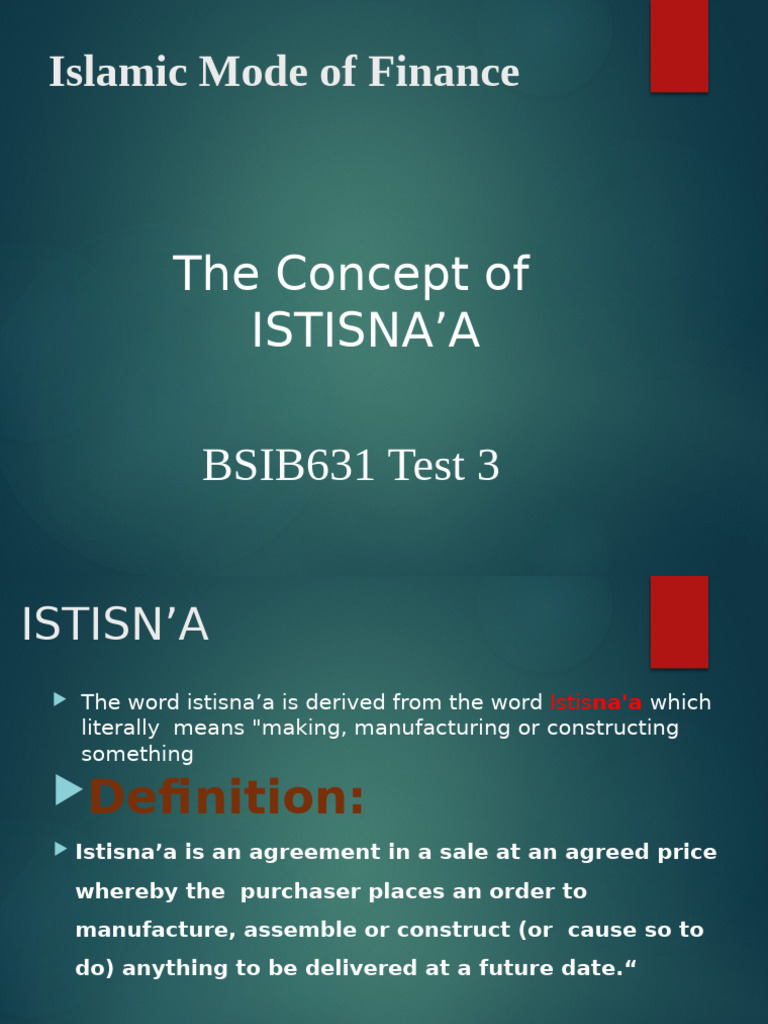 Understanding Istisna’a Contracts | PDF | Islamic Banking And Finance ...