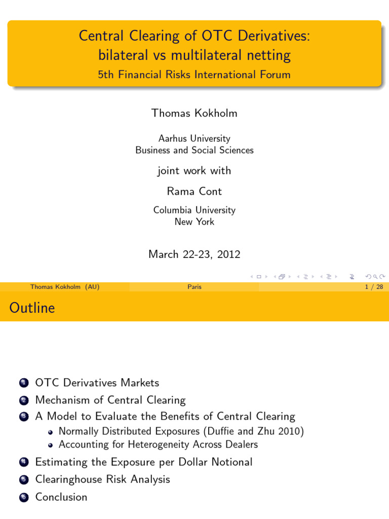 Central Clearing of OTC Derivatives Analysis | PDF | Derivative ...