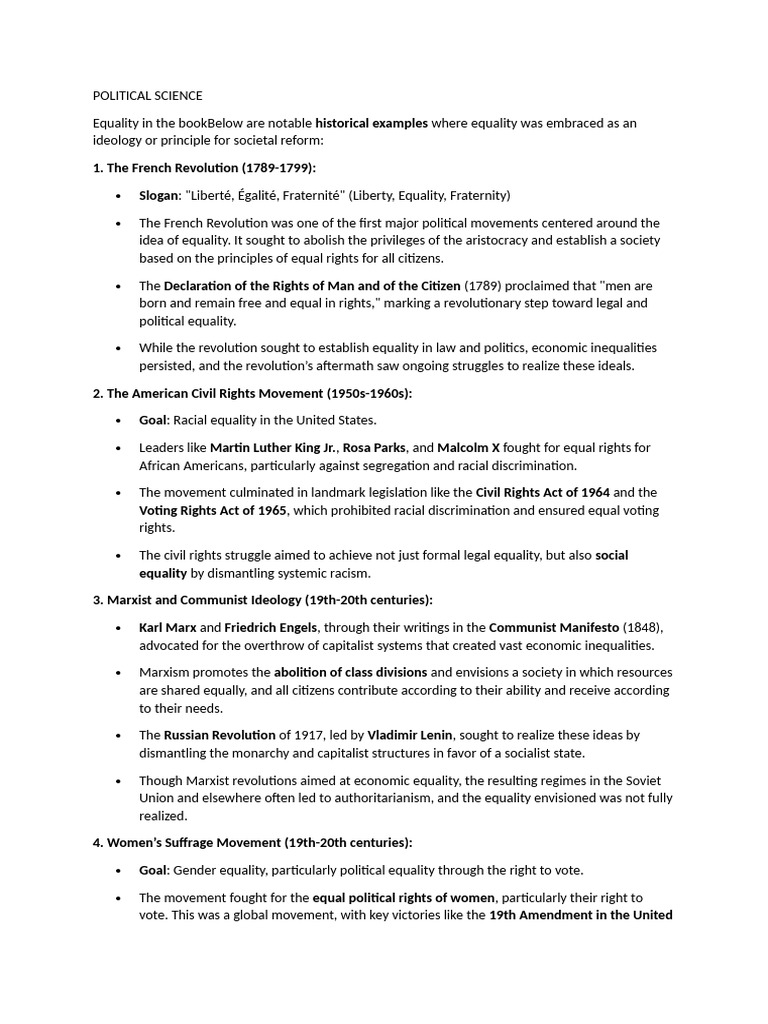 Historical Movements for Equality | PDF | Egalitarianism | Abolitionism