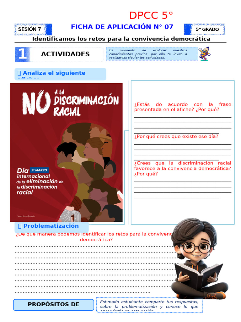 FICHA 7 - IDENTIFICAMOS LOS RETOS PARA LA CONVIVENCIA DEMOCRÁTICA - DPCC 5TO José León. | PDF