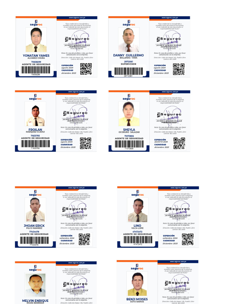 Fotocheck SEGUROC La Joya Komatsu | PDF