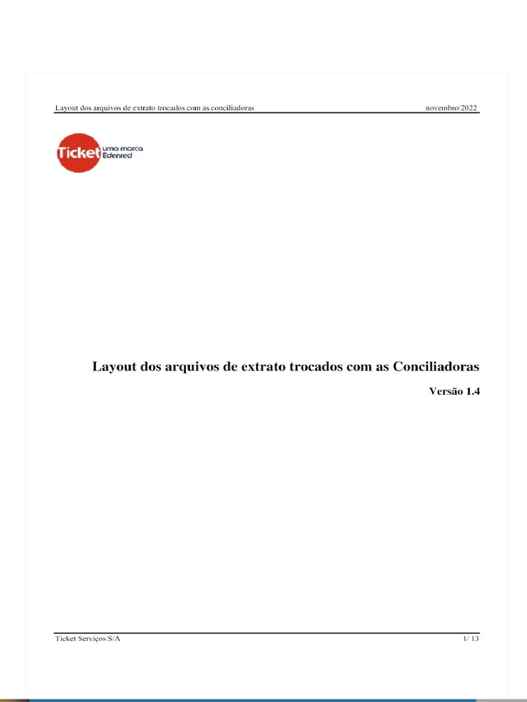 Layout Dos Arquivos de Extratos Trocados Com As Conciliadoras - V 1-4 | PDF