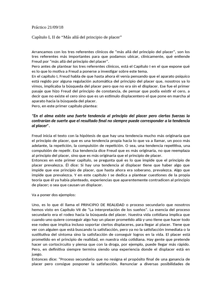 Más Allá Del P de P, Capítulos I y II | PDF | Placer | Trauma psicólogico
