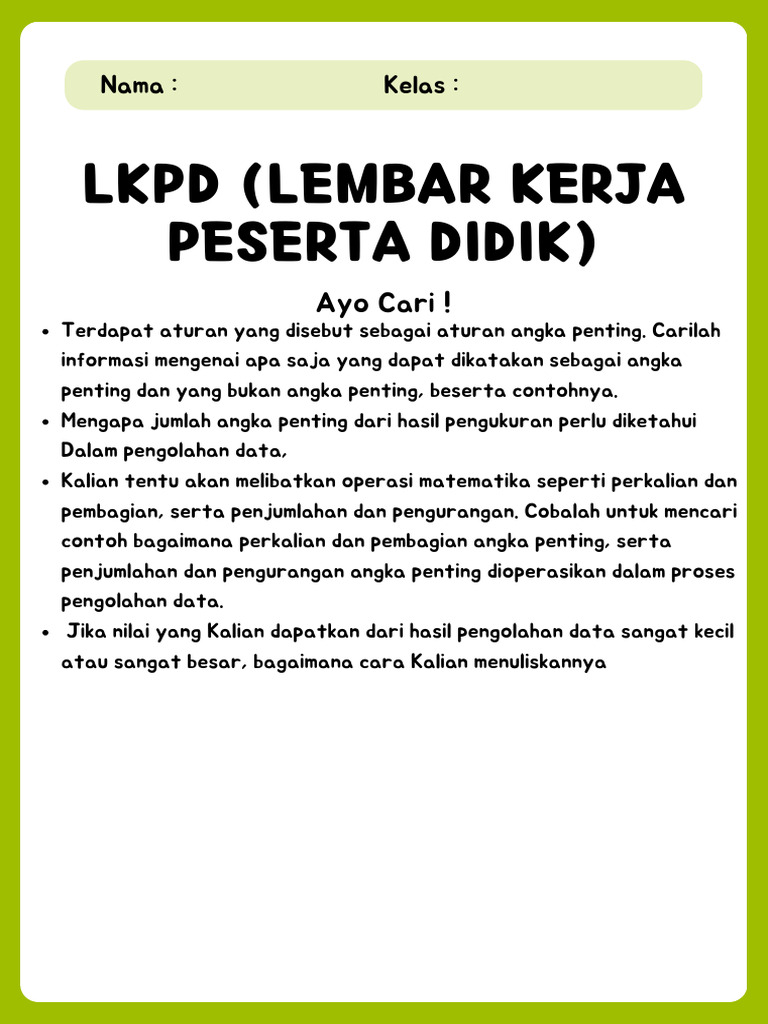 LKPD (Lembar Kerja Peserta Didik) | PDF