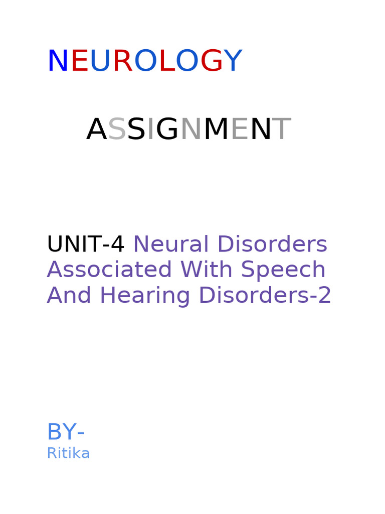 Neurology Assignment 1 Pdf Stroke Ischemia