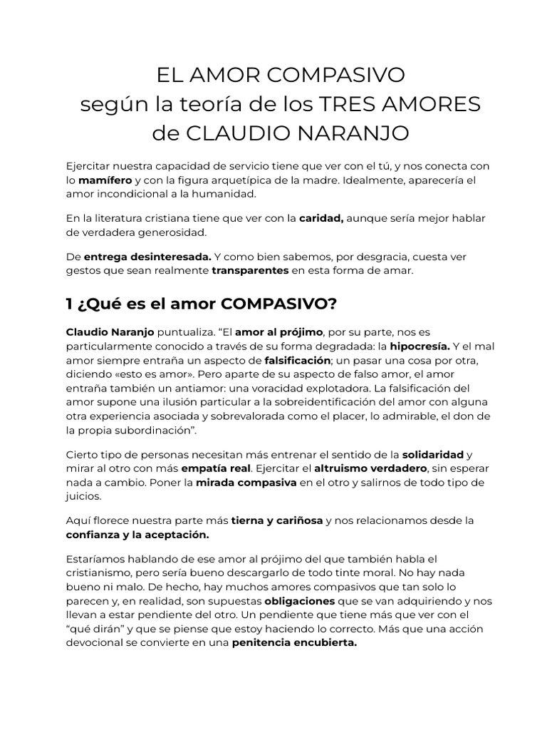 Amor Compasivo y los Tres Amores | PDF | Amor | Eneagrama de la ...
