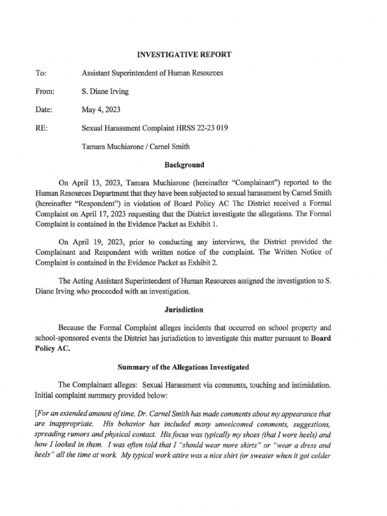 Carnel Smith & Tamara Muchiarone Investigative Reports | PDF | Sexual ...