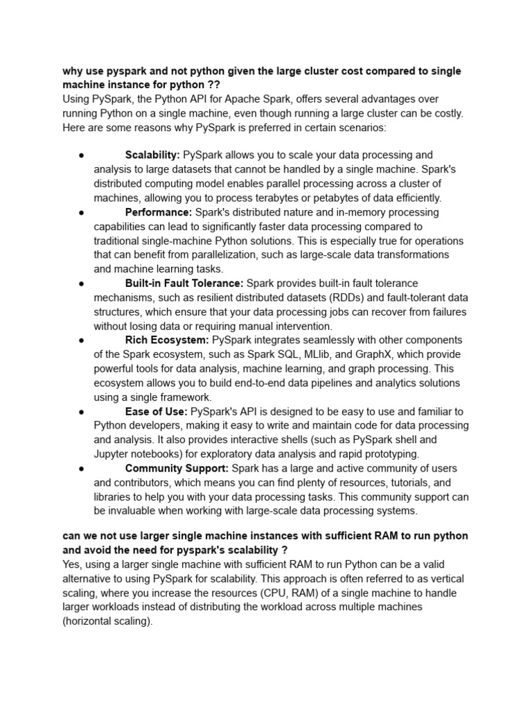 Py Spark | PDF | Apache Spark | Scalability Py Spark | PDF | Apache Spark | Scalability