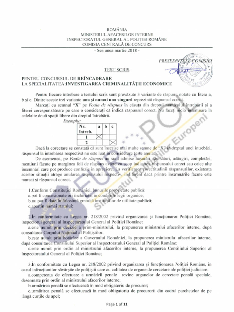 8archtest DICE Reincadrare Ofiter 2 | PDF