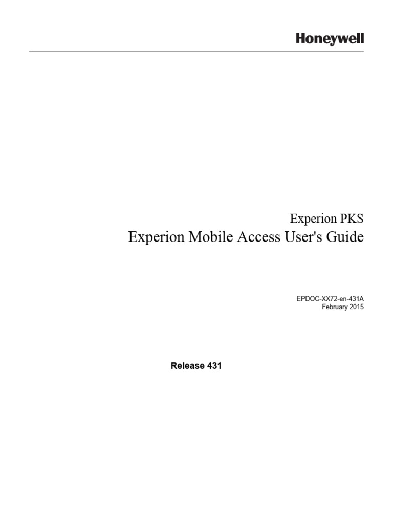 Experion Mobile Access Users Guide EPDOC-XX72-En-431 | PDF | Public Key ...
