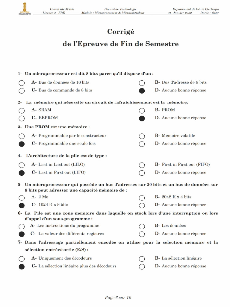 Examen2 Microprocesseurs Et Microcontroleurs | PDF
