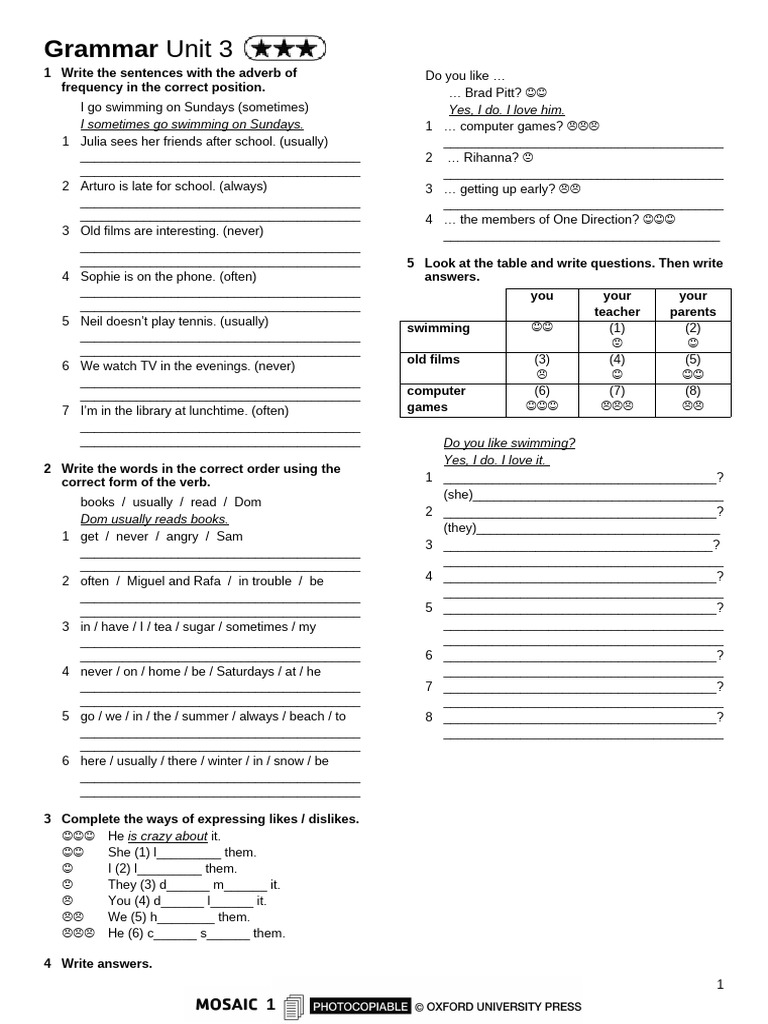 Mosaic TRD1 GV U3 3 | PDF | Syntax | Grammar