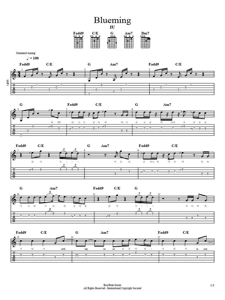 Blueming Guitar Melody | PDF