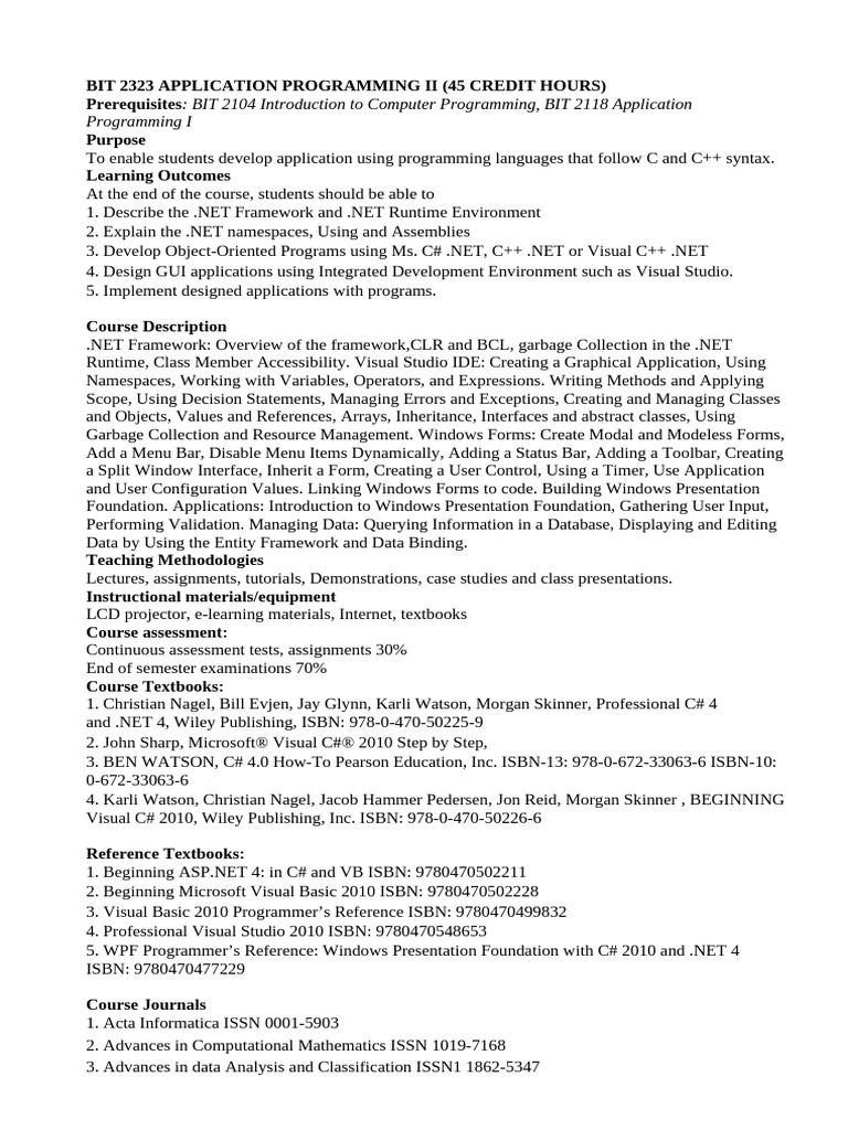 #1. Course Outline | PDF | Class (Computer Programming) | C++