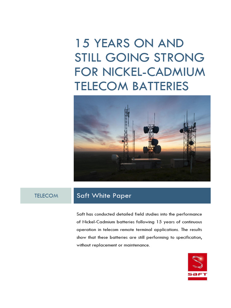 Telecom 1 - White Paper - Ni-Cd Telecom Field Study Results - Final - P ...