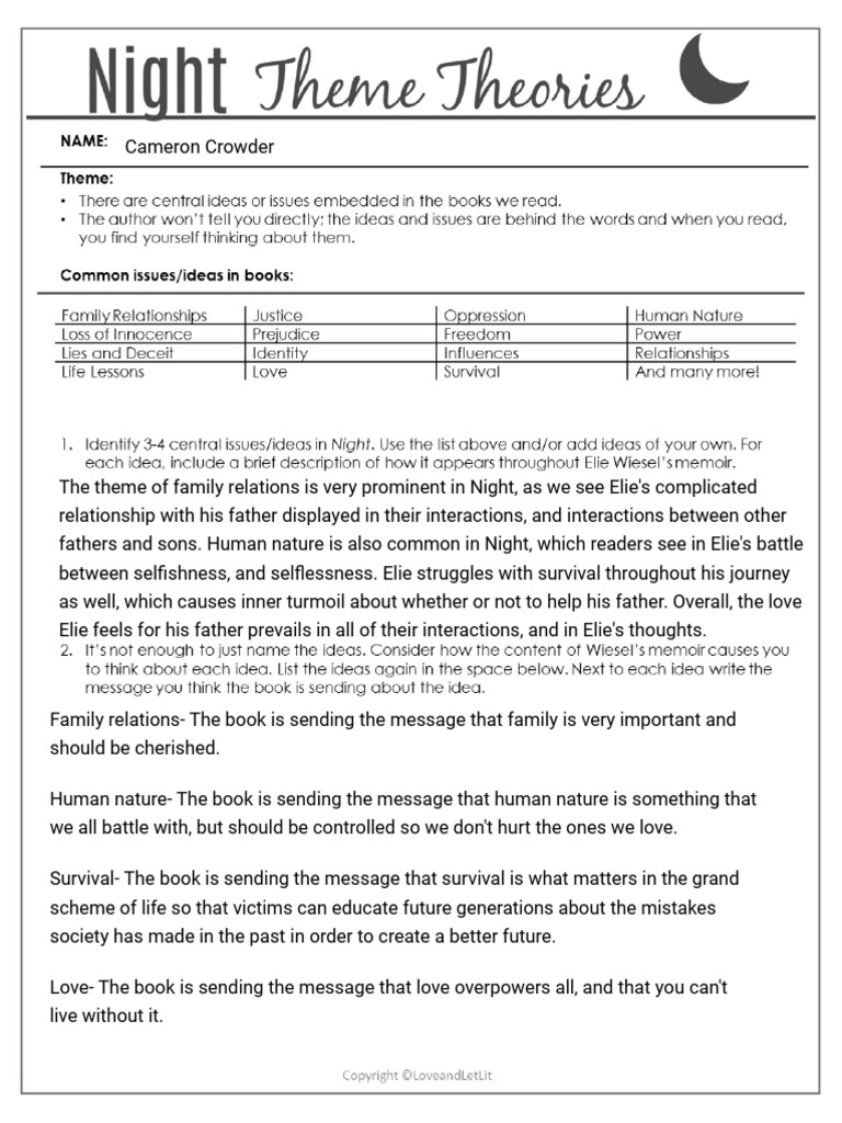 Ava Crowder - Night Theme Generator | PDF | Philosophy | General Fiction