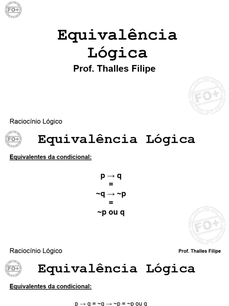 RLM 5 Equivalencias Logicas | PDF | Lógica | Lógica matemática
