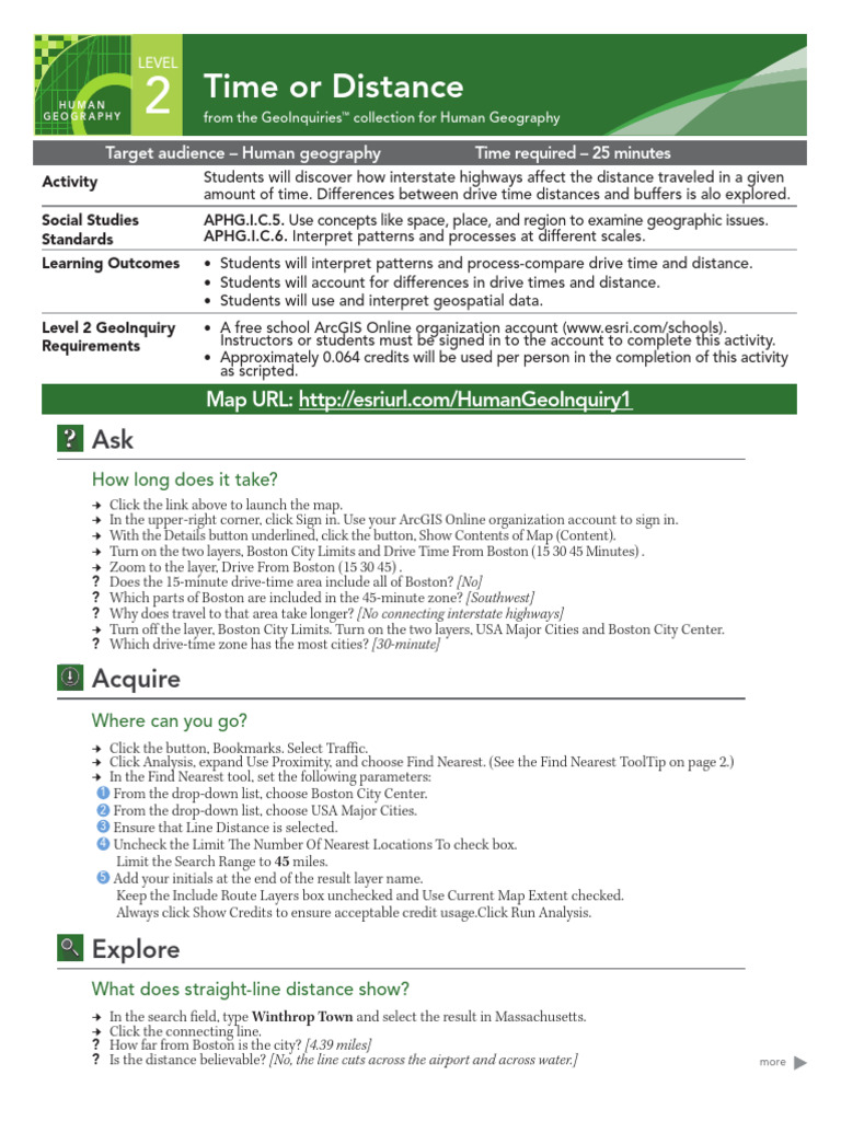 Level2 Timedistance Aphg Geoinquiry | PDF | Esri | Geography