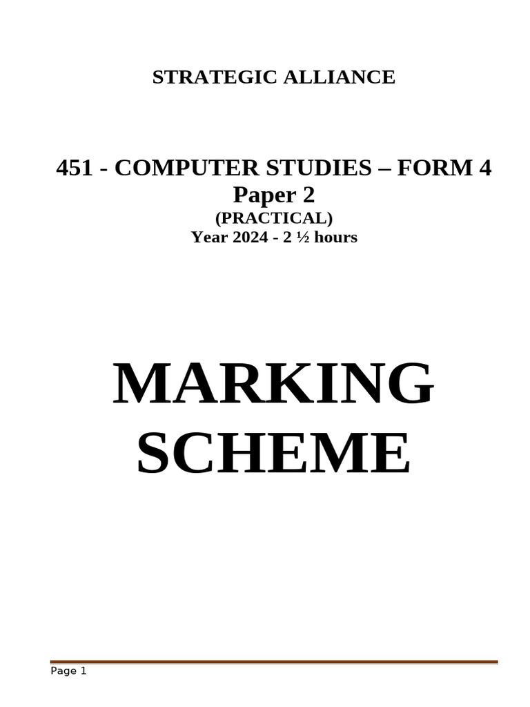 Form 4 Computer Studies PP2 Ans | PDF | Graphic Design