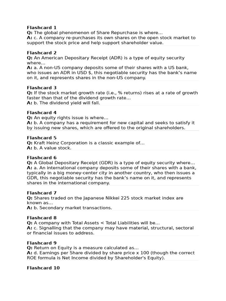 Flashcard Quizz 6 | PDF