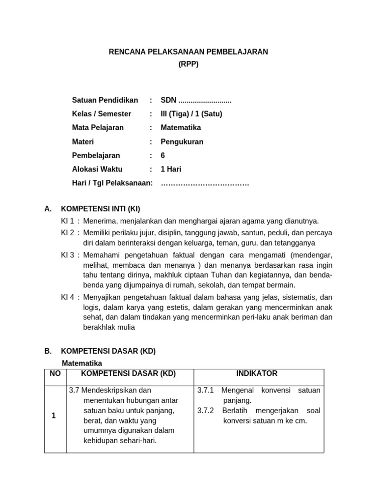 RPP Kelas 3 SD Berdiferensiasi | PDF | Seni | Sains & Matematika