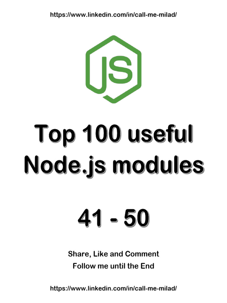 Top 100 Useful Node - Js Modules | PDF | Databases | Microsoft Excel