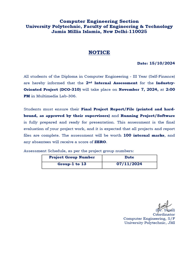 2nd Project Presentation Notice DCS 3year SF | PDF | Computers ...