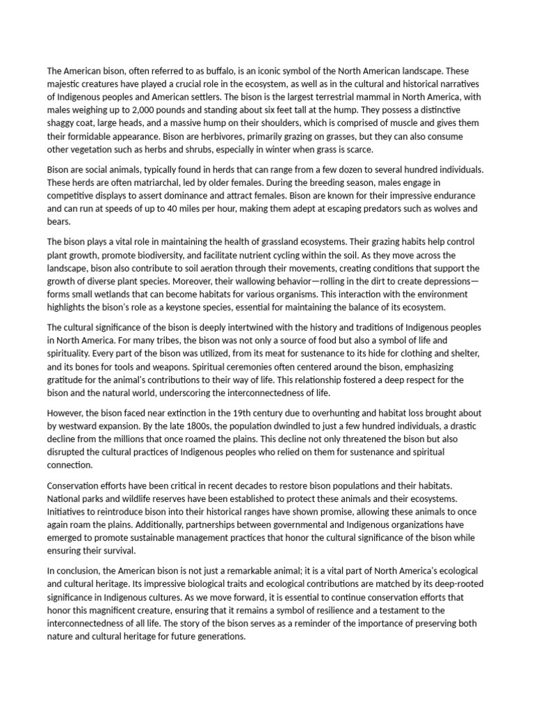 The American Bison | PDF | Bison | American Bison