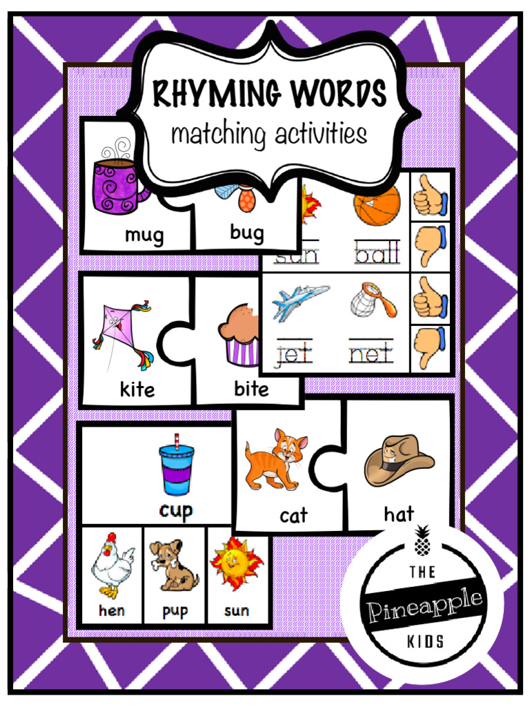 Rhyming Words: Matching Activities | PDF