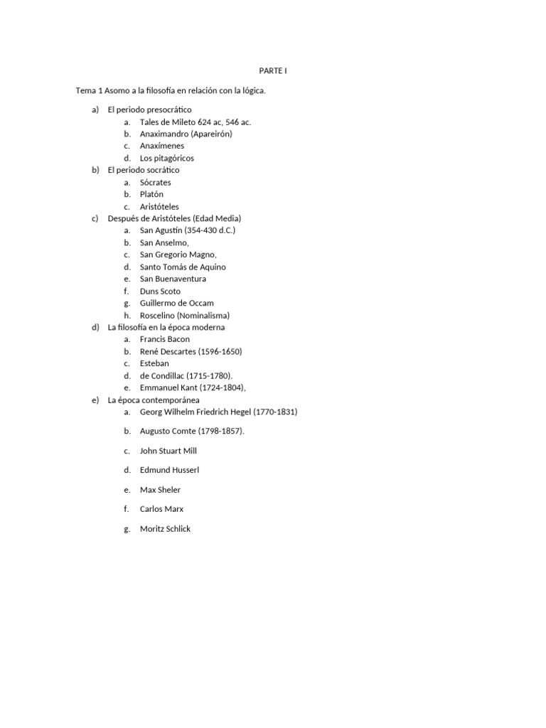 Esquema de Filósofos Por Periodo Histórico | PDF